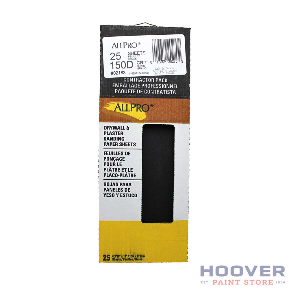 Drywall Sanding Sheets 150D – Hoover Paint